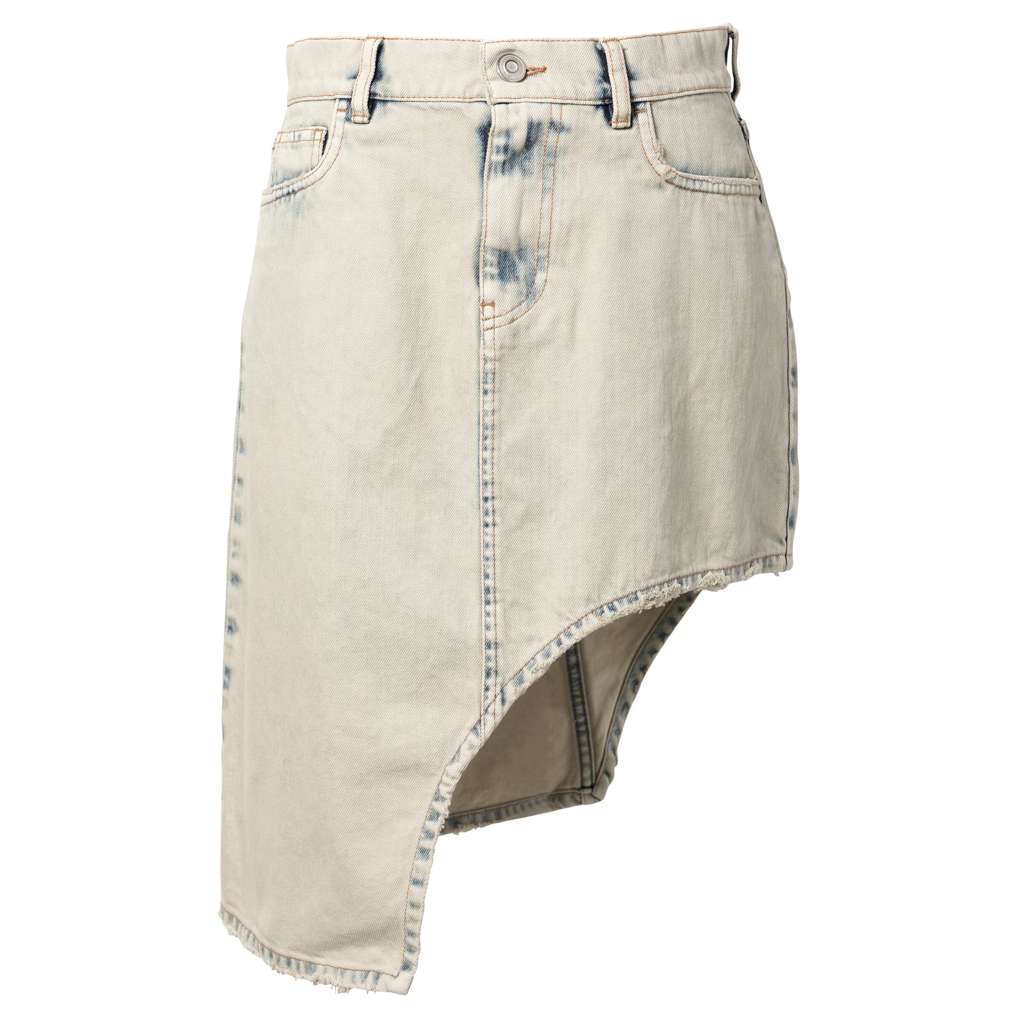 DENIM ASYMMETRIC SKIRT / GREY GREIGE – GR8