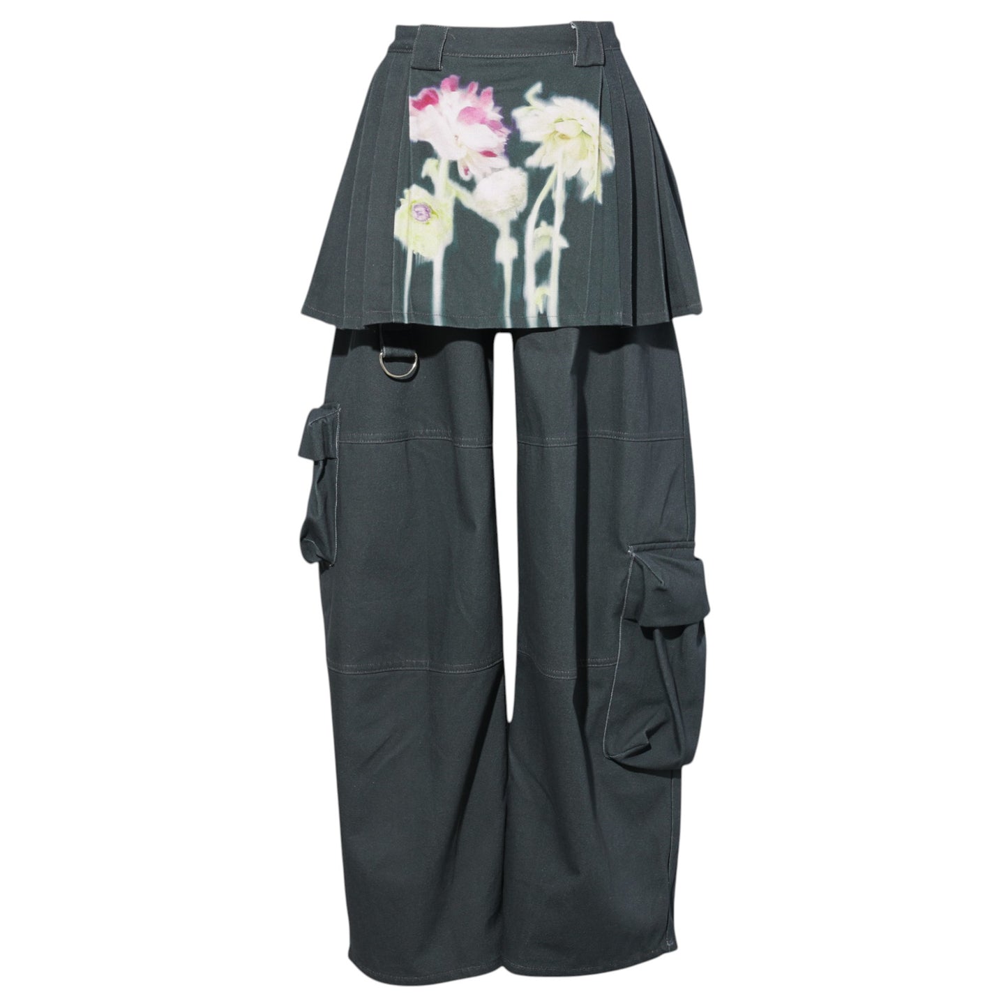 LAWN SKIRT CARGO PANT / BLACK FLOWER DRIP – GR8