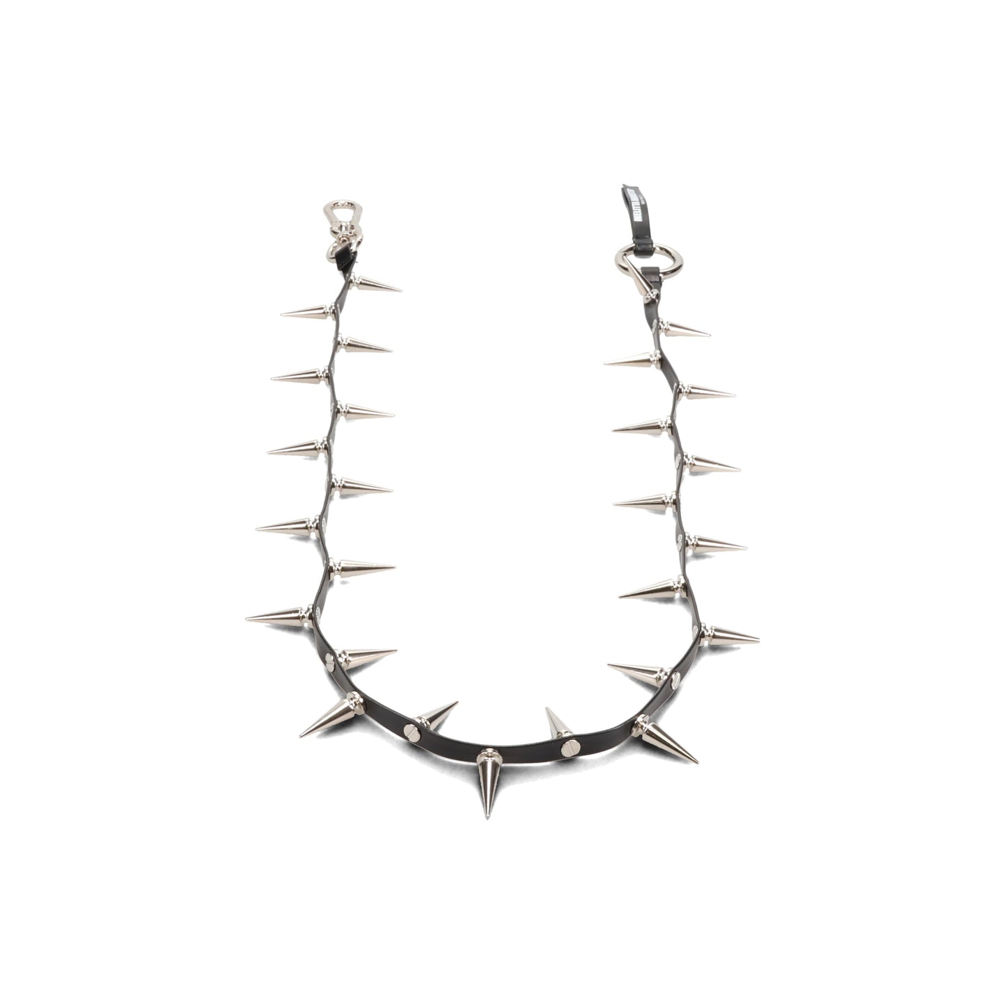 SPIKEY LEATHER CHAIN / SILVER PLEATHER – GR8