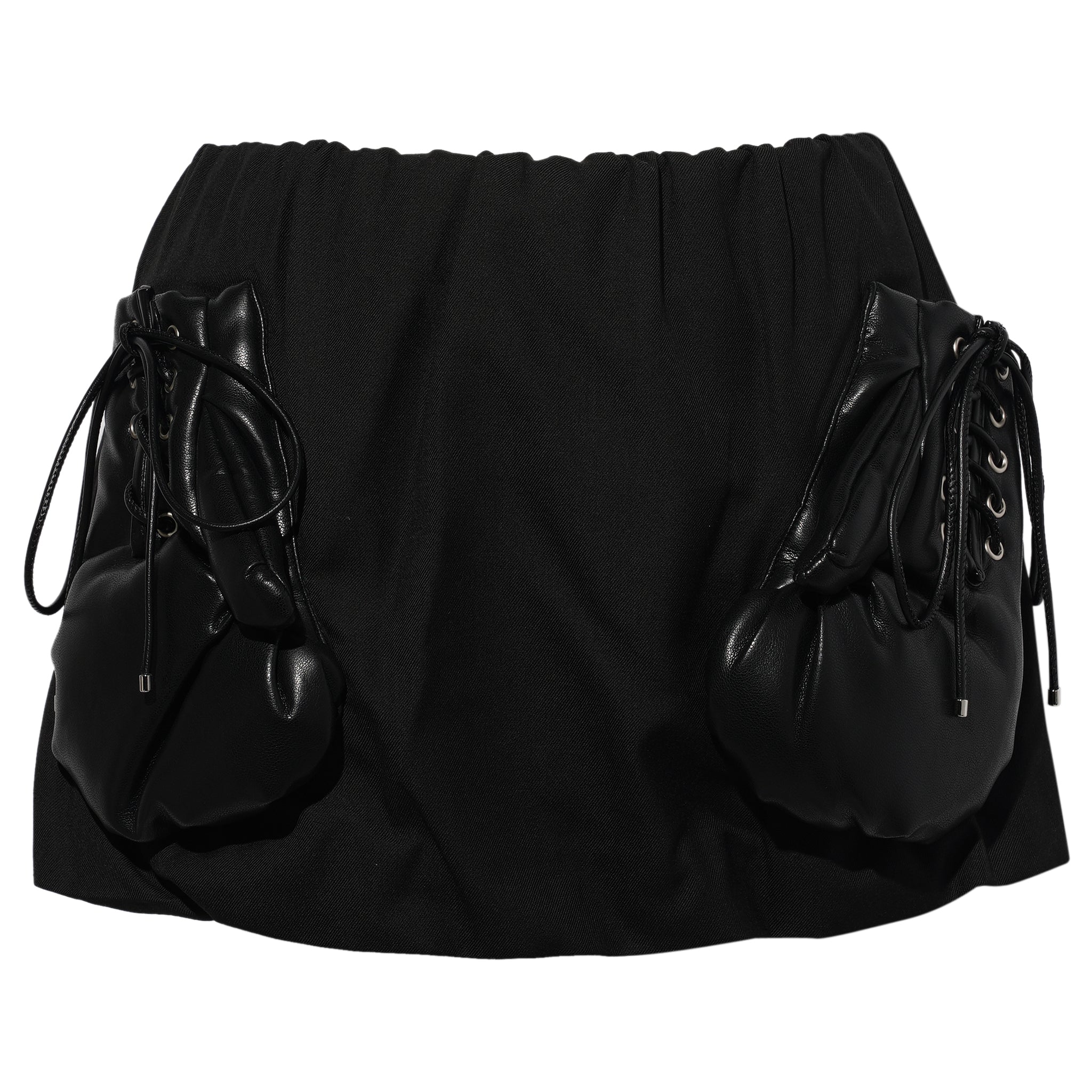 FAUX LEATHER BOXING GLOVE MINI SKIRT / BLACK – GR8