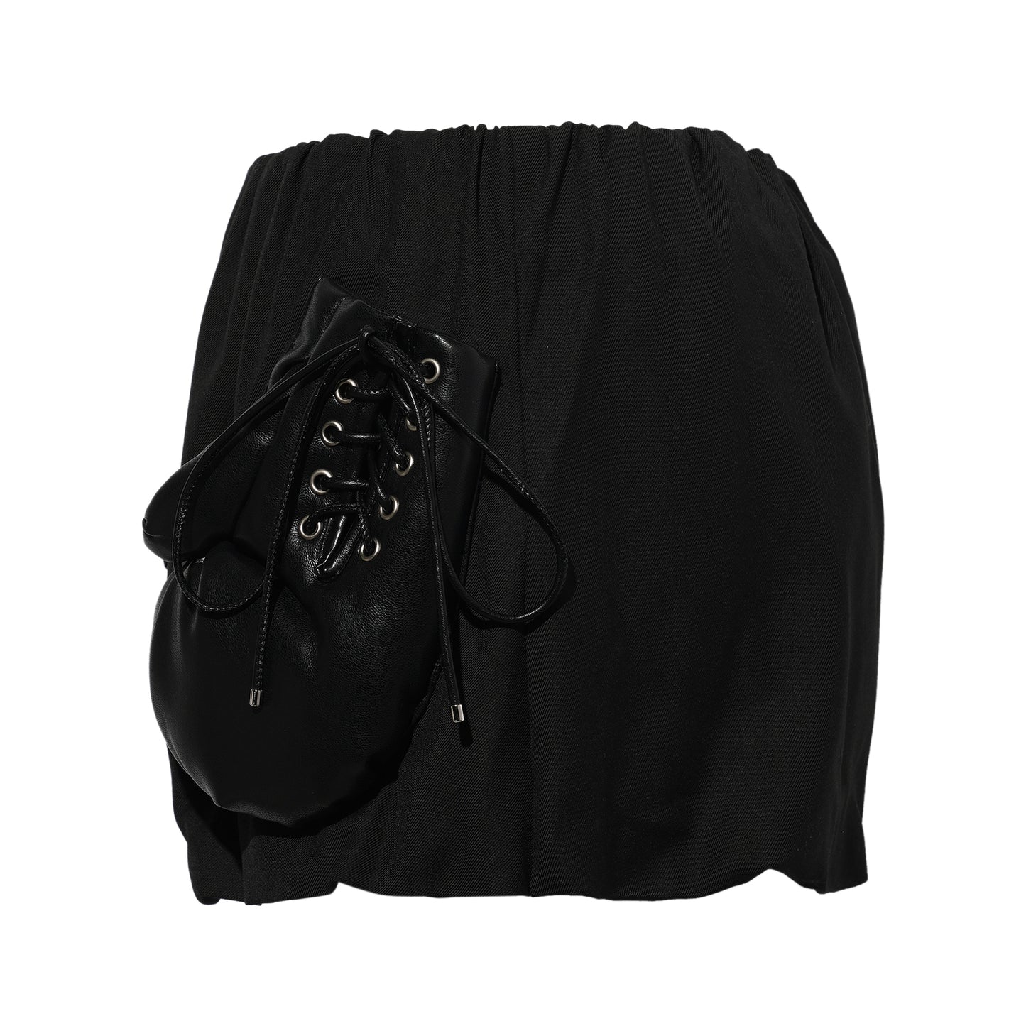 FAUX LEATHER BOXING GLOVE MINI SKIRT / BLACK – GR8