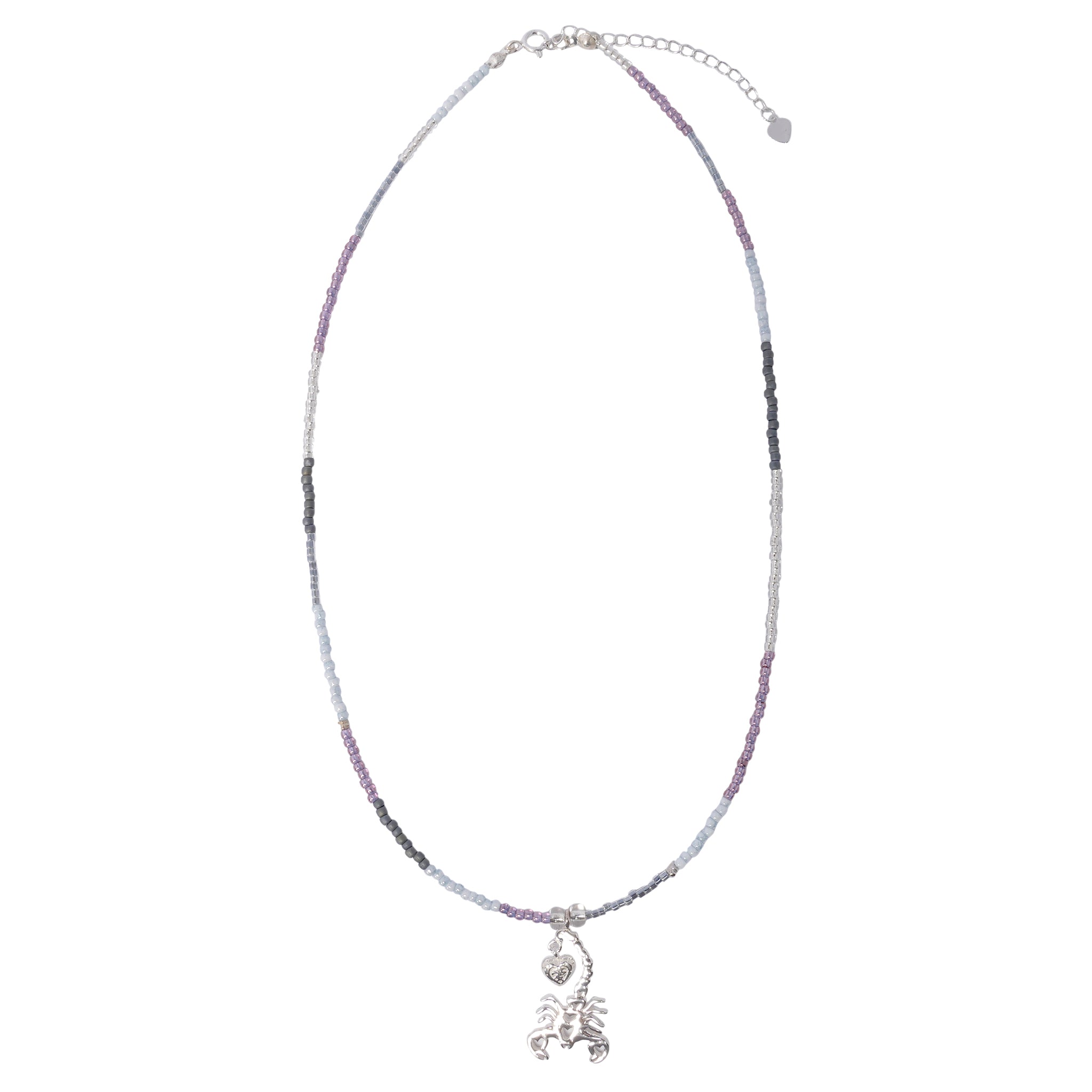 SCORPIO BEADED NECKLACE / PURPLE/GREY – GR8